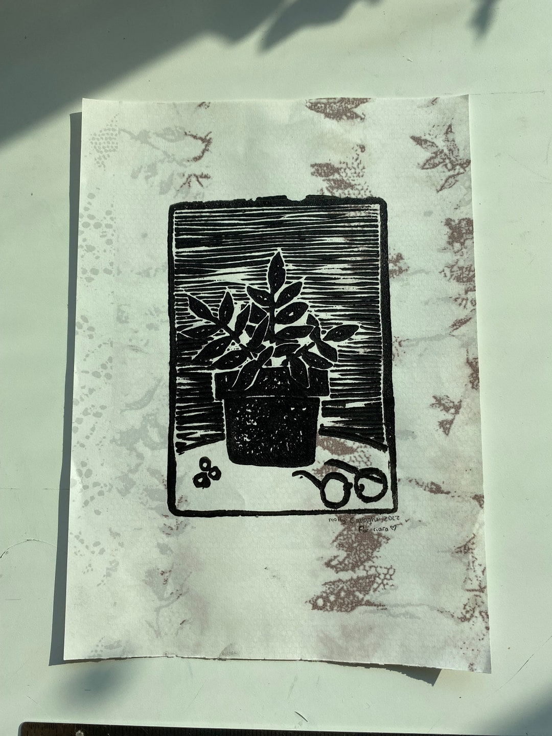 Houseplant Still Life Block Print - Etsy