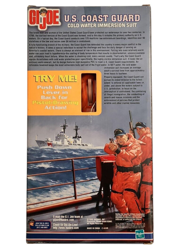 Vintage 1999 Hasbro GI Joe US Coast Guard With Pistol Drawing Action ...