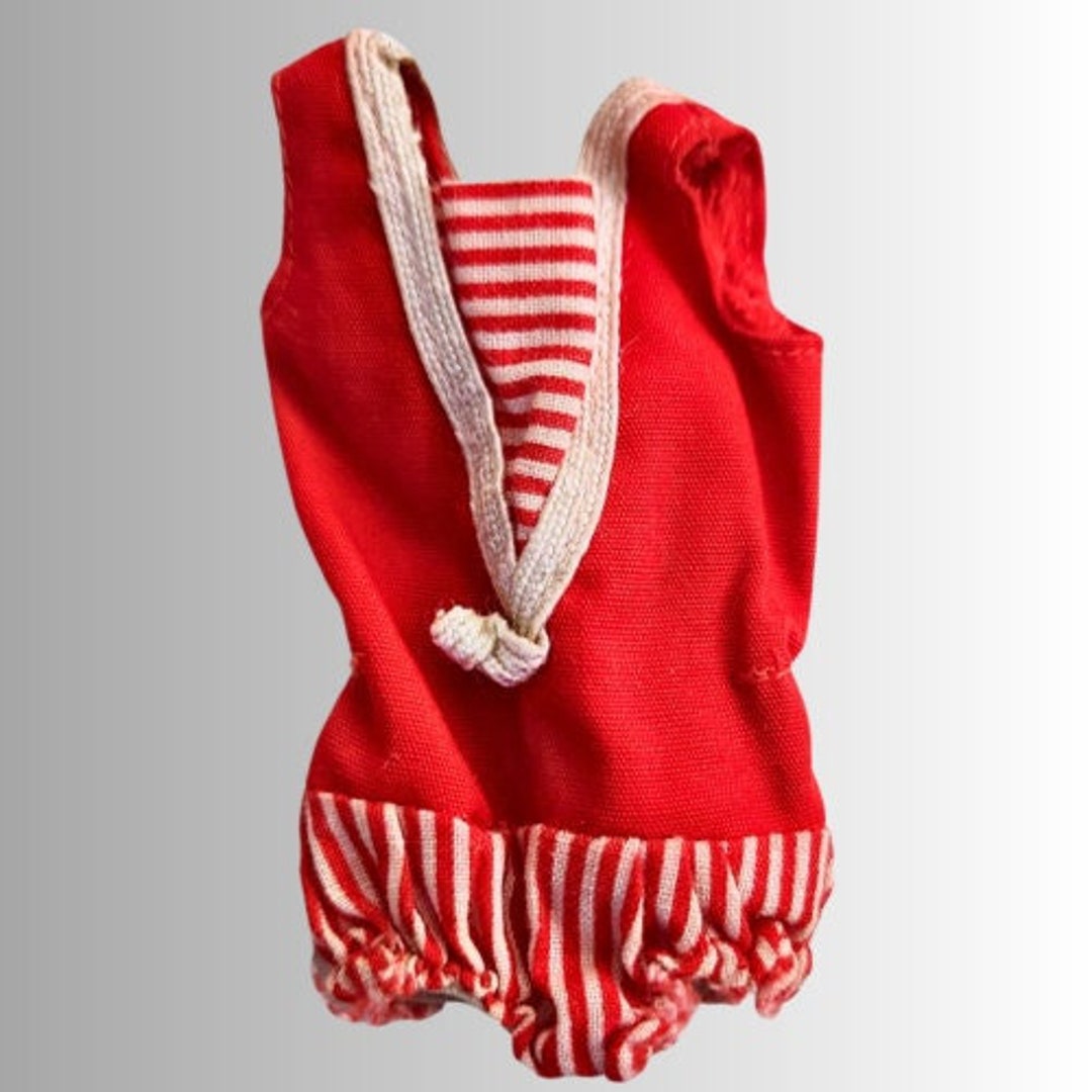 Vtg 1964 Mattel Original SKIPPER Barbie Outfit 950 Red White Swimsuit ...