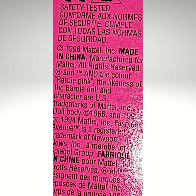 Vintage Chic Barbie 1996 Mattel Blonde Doll #17297 Pink Blue Flower ...