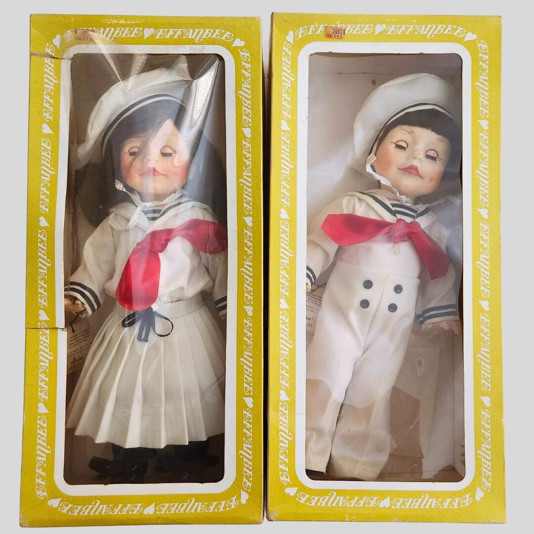 Vintage 1979 Faith Wick Boy & Girl Anchors Aweigh Sailor Dolls by ...