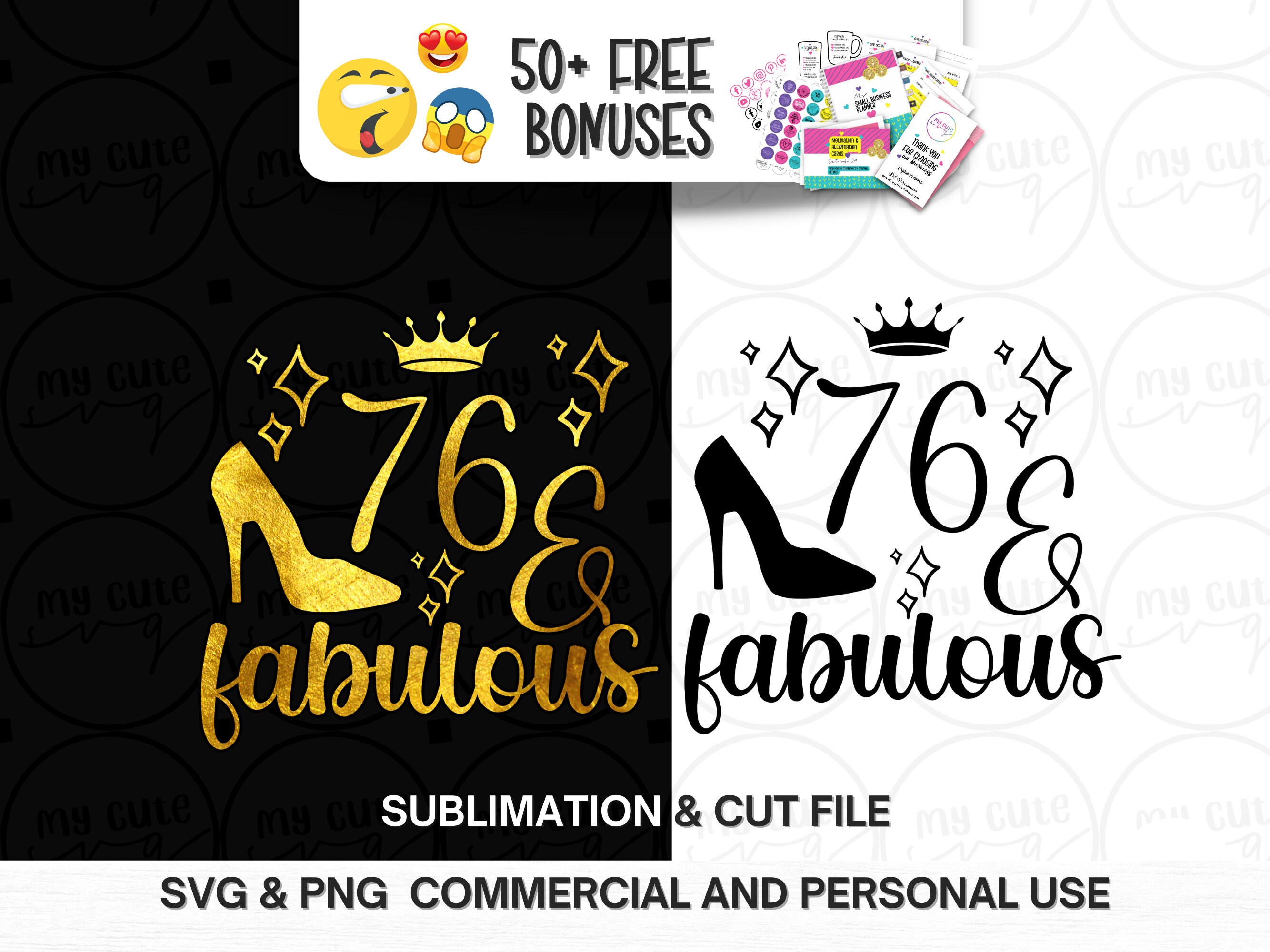 76th Birthday Png and Svg for Sublimation or Cut Files, Cricut ...