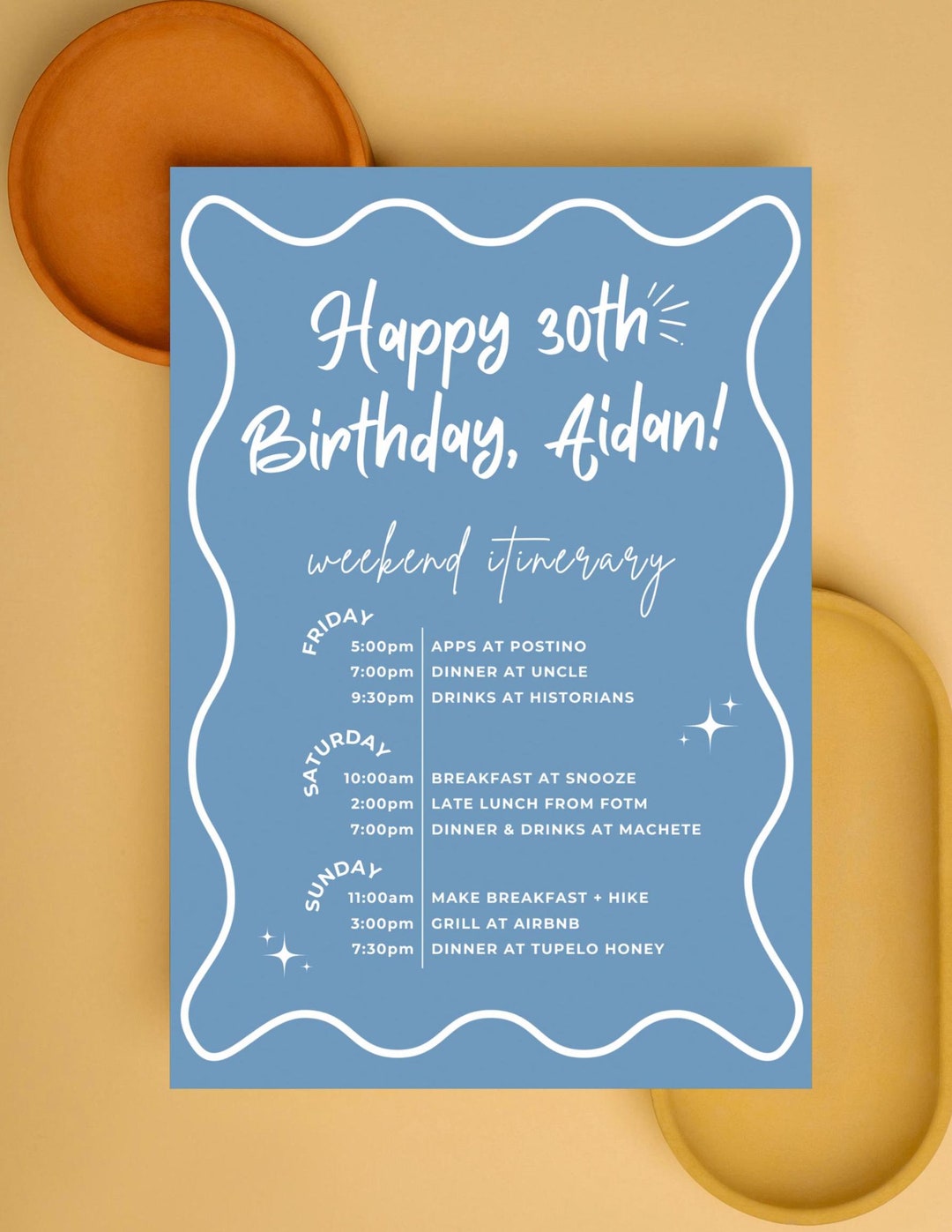Birthday Weekend Itinerary Template, Birthday Weekend Agenda, Editable ...