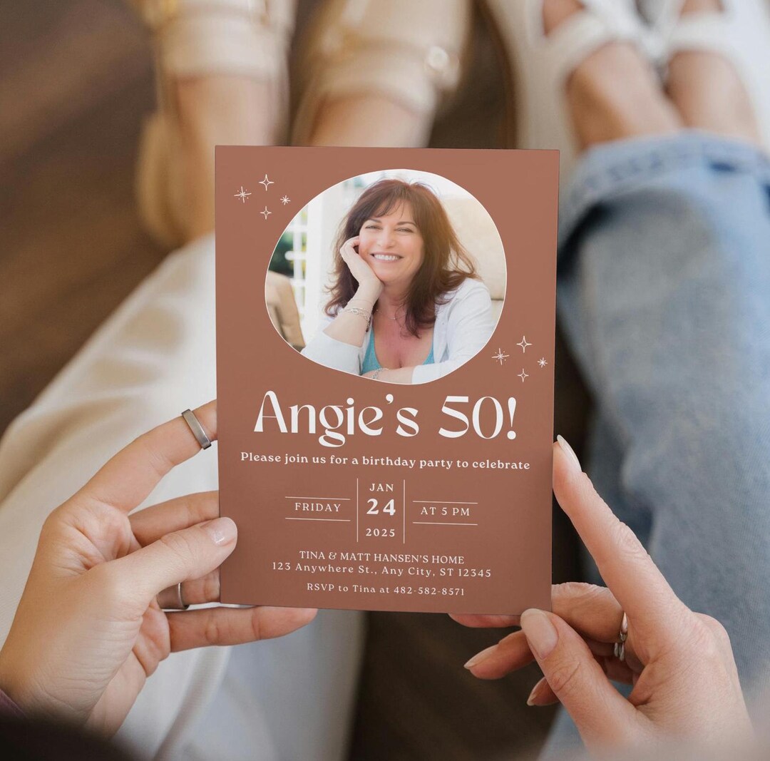 50th Birthday Party Invitation Template, Editable Canva Invite ...