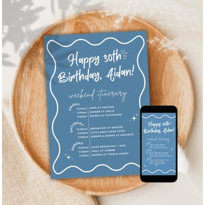 Birthday Weekend Itinerary Template, Birthday Weekend Agenda, Editable ...