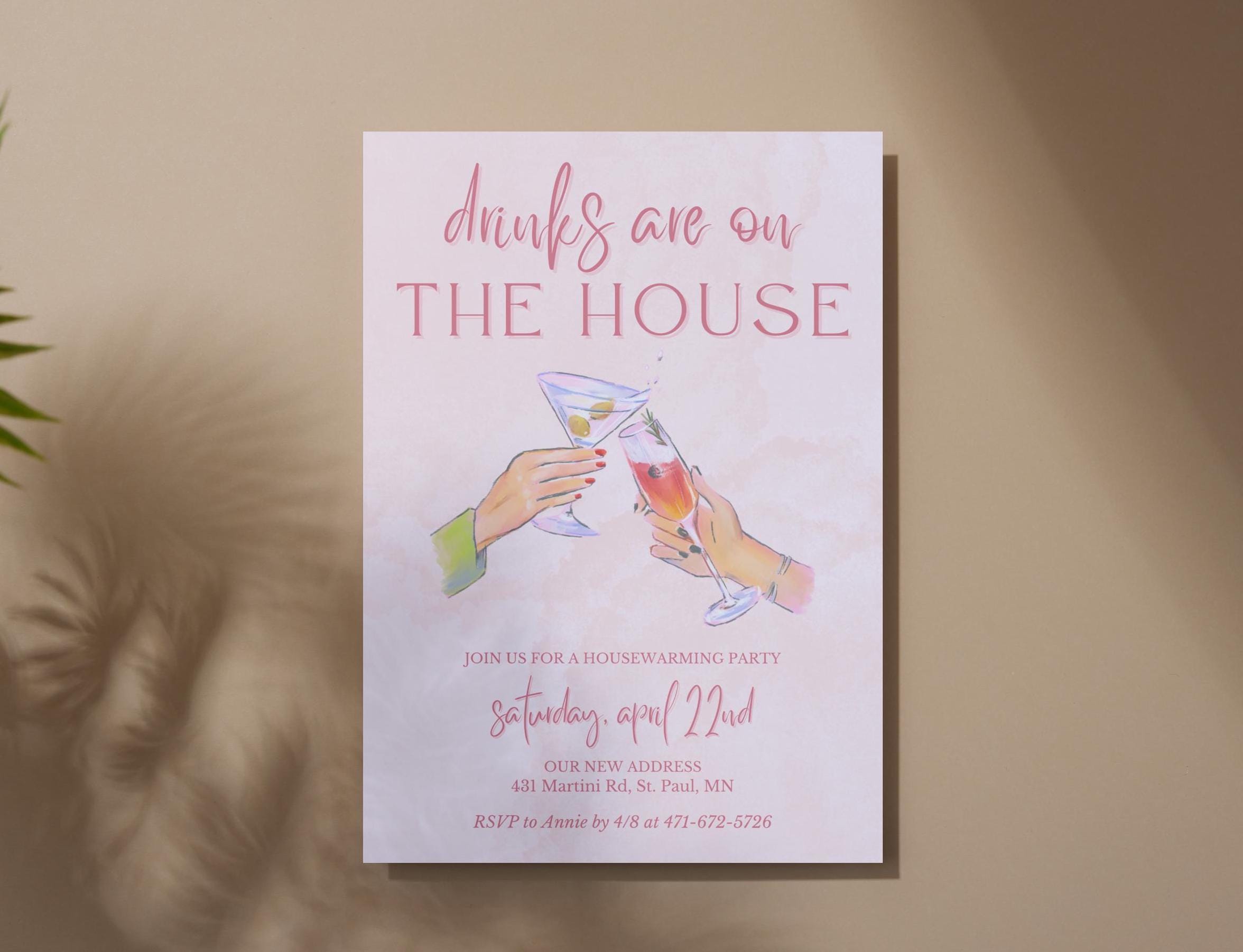 Editable Housewarming Invitation Template, House Party Invite, Digital ...