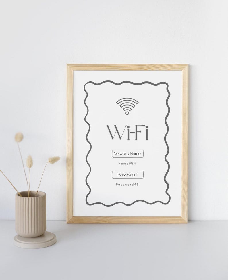 Printable Wifi Sign, Custom Wi-fi Password Sign for Business or Rental ...