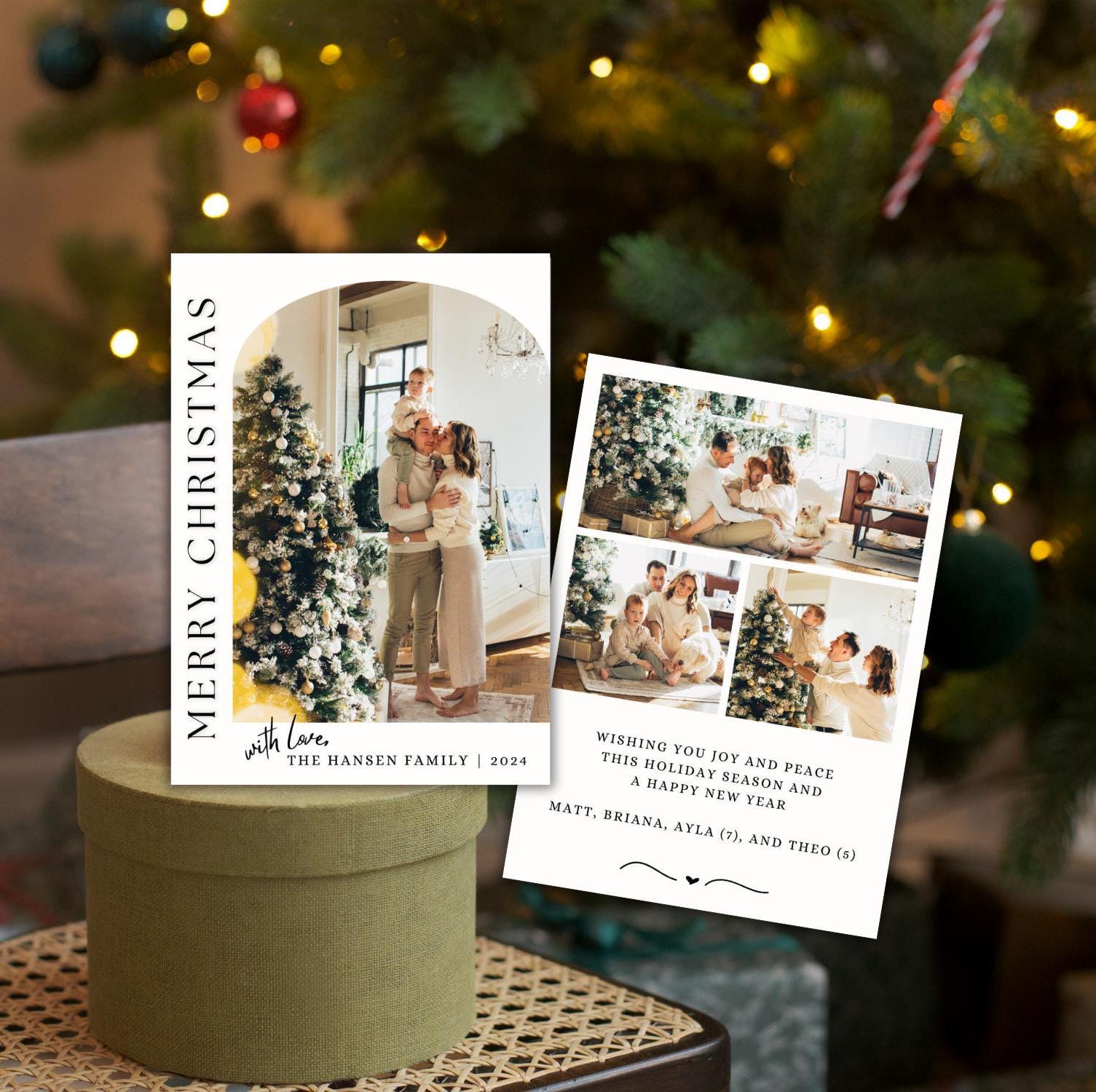 Editable Text Holiday Card Template, Minimalist Happy Holidays, Simple ...