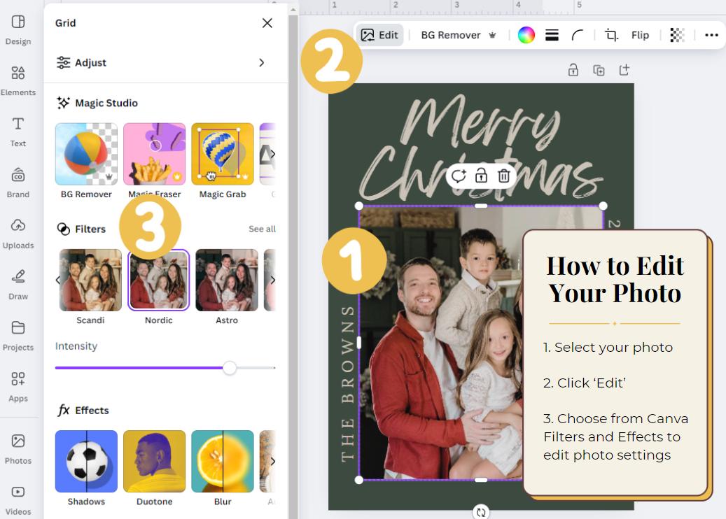 Editable Minimalist Christmas Card Template, Happy Holidays Bow Design ...