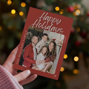 Custom Holiday Greeting Card, Editable Christmas Card Template, Holiday ...
