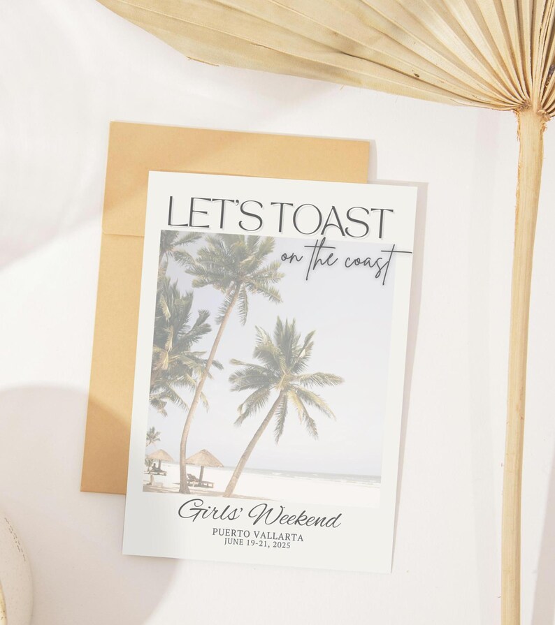 Girls Weekend Invitation & Itinerary Template, Beach Getaway Weekend ...