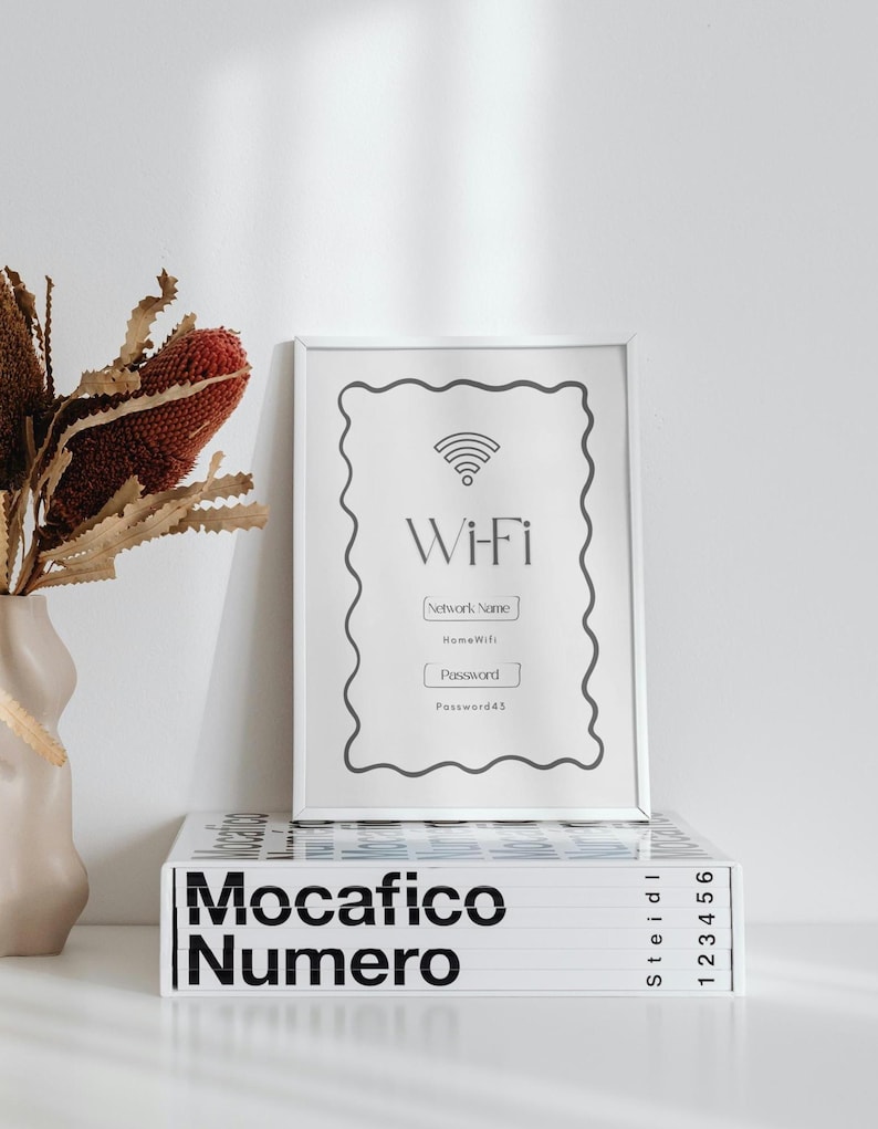 Printable Wifi Sign, Custom Wi-fi Password Sign for Business or Rental ...