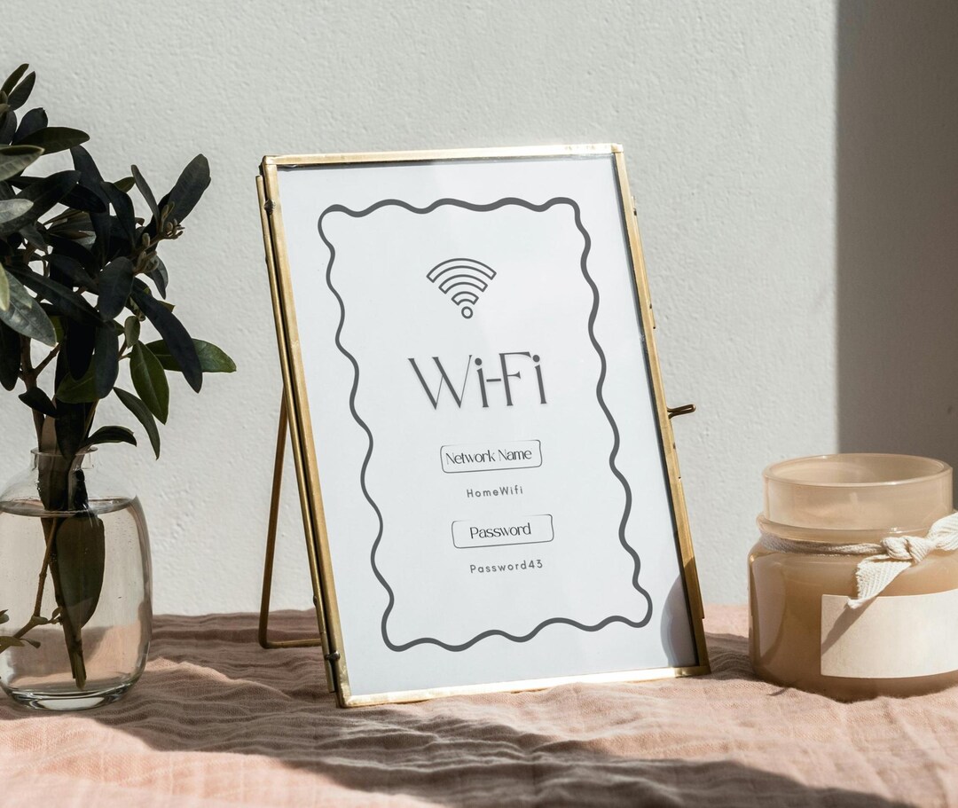 Printable Wifi Sign, Custom Wi-fi Password Sign for Business or Rental ...