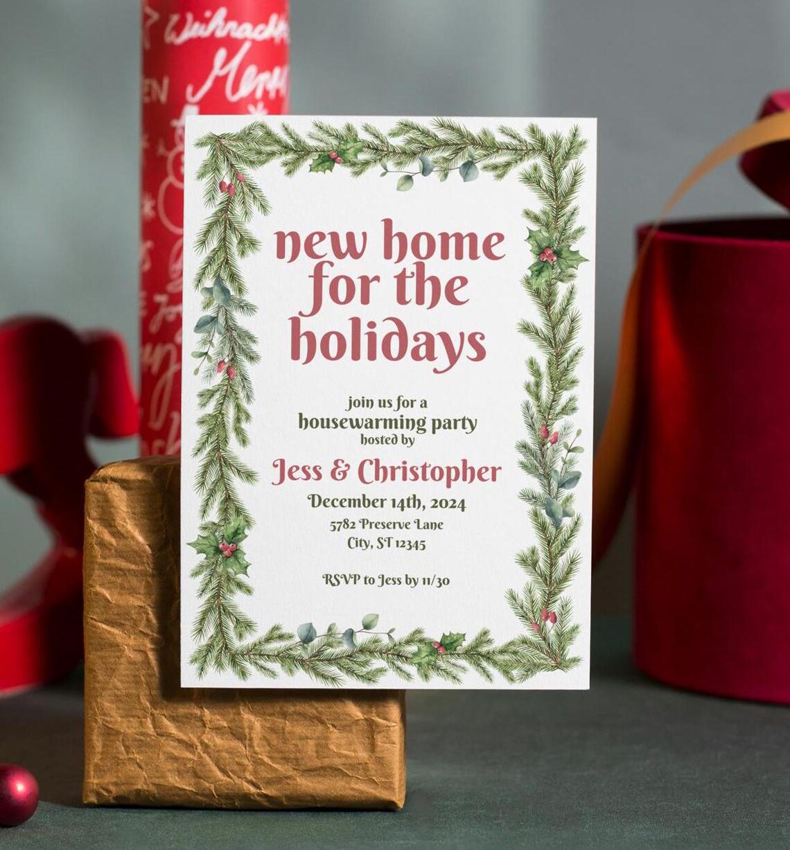 Holiday Housewarming Party Invitation, New Home for the Holidays ...