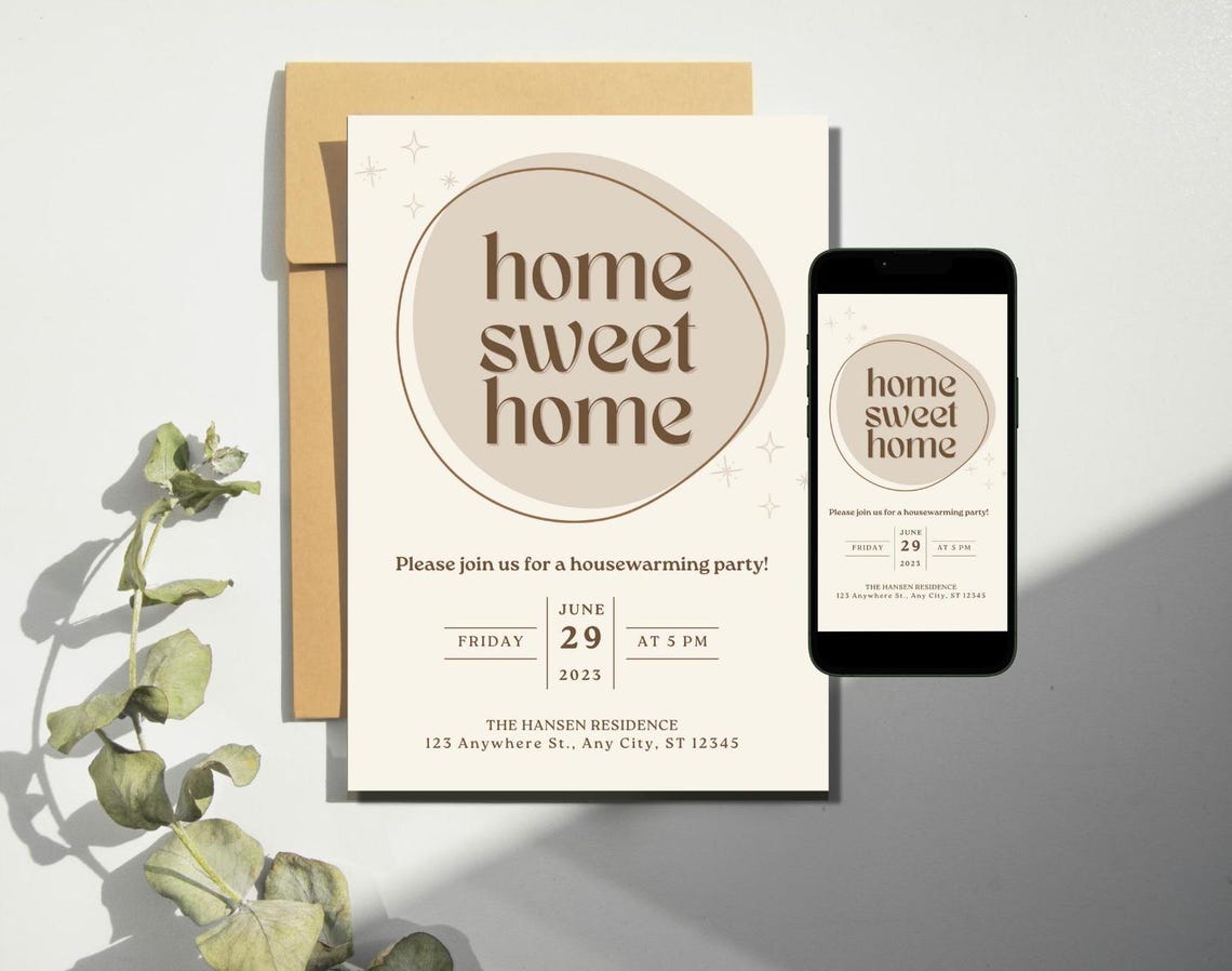 Editable Housewarming Invitation Template, Boho New Home Celebration ...