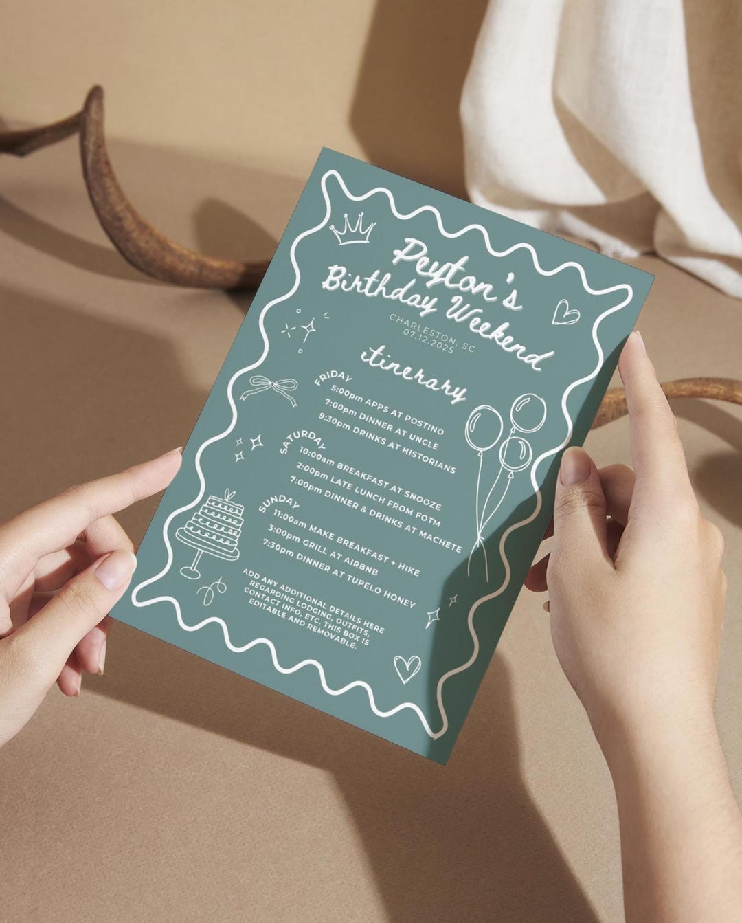 Birthday Weekend Itinerary Template, Birthday Weekend Agenda, Editable ...