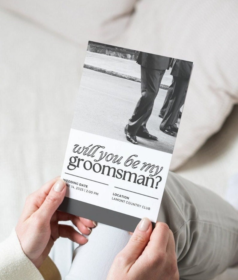 Editable Groomsman Proposal Card Template | Will You Be My Groomsman ...