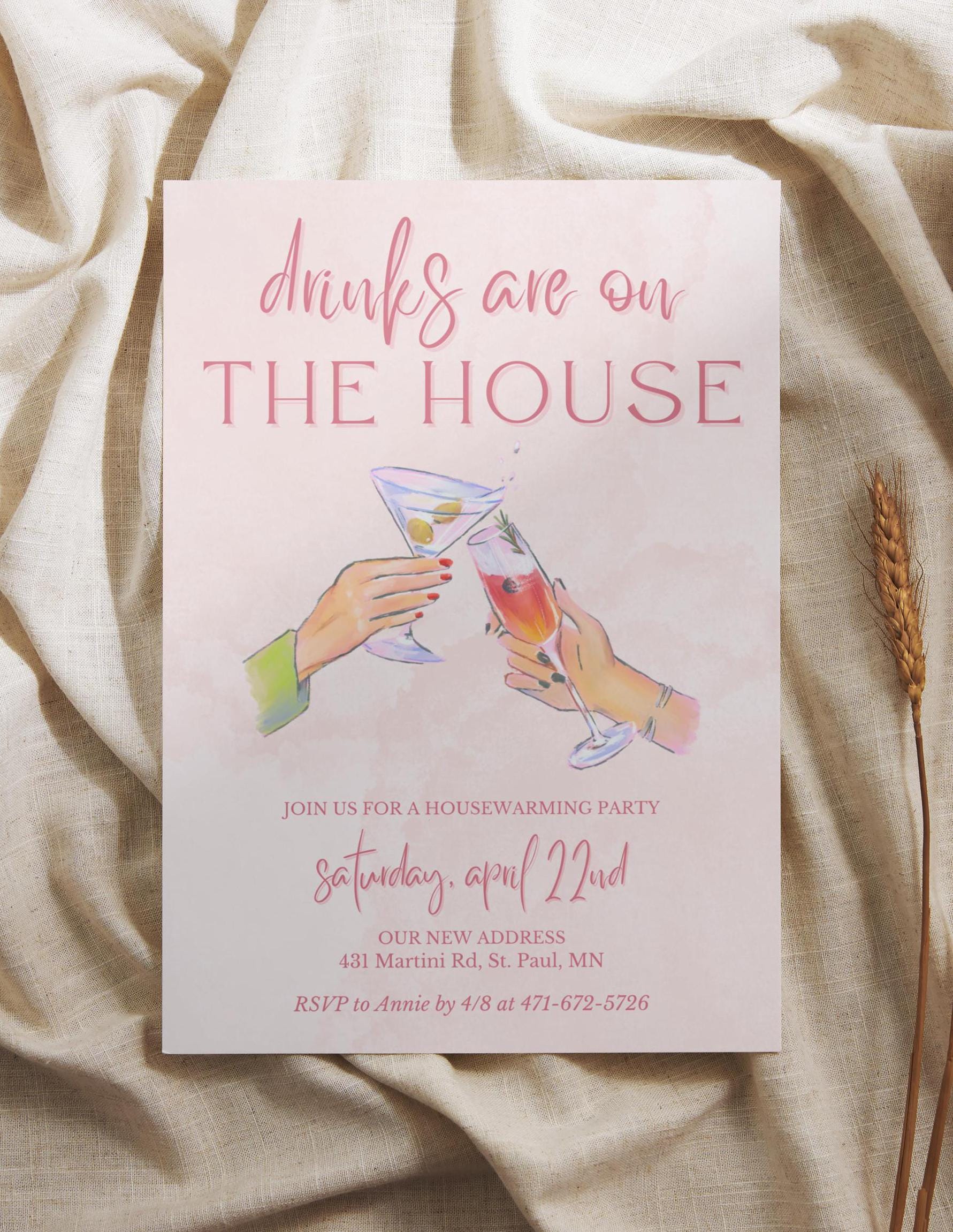 Editable Housewarming Invitation Template, House Party Invite, Digital ...
