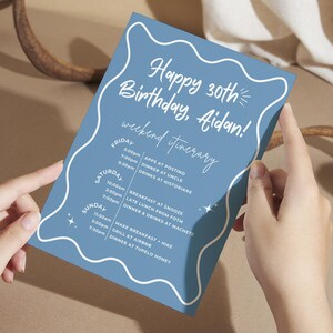 Birthday Weekend Itinerary Template, Birthday Weekend Agenda, Editable ...
