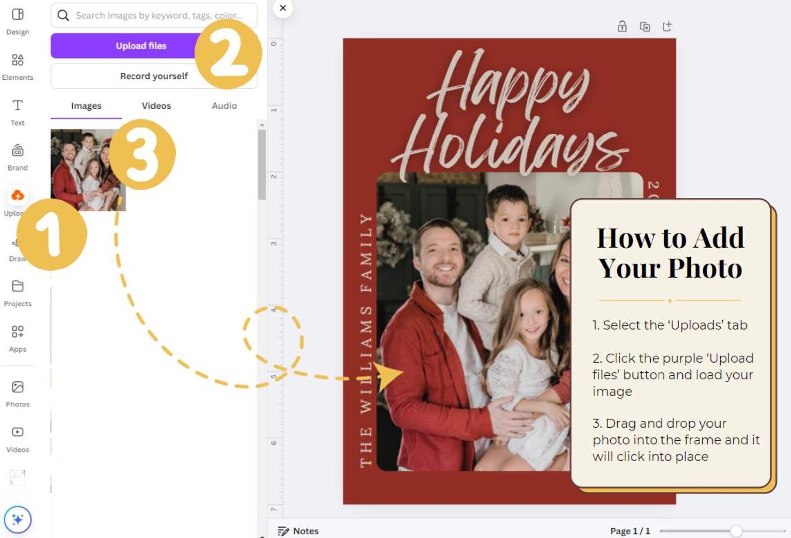 Custom Holiday Greeting Card, Editable Christmas Card Template, Holiday ...