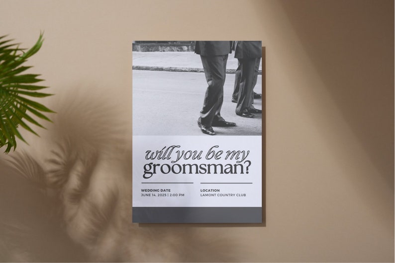 Editable Groomsman Proposal Card Template | Will You Be My Groomsman ...