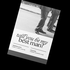 Editable Best Man Proposal Card Template | Will You Be My Groomsman ...