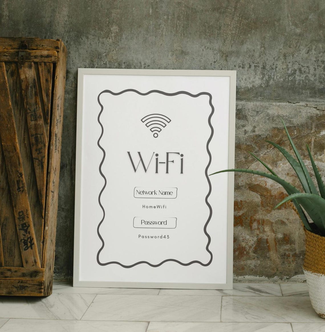 Printable Wifi Sign, Custom Wi-fi Password Sign for Business or Rental ...