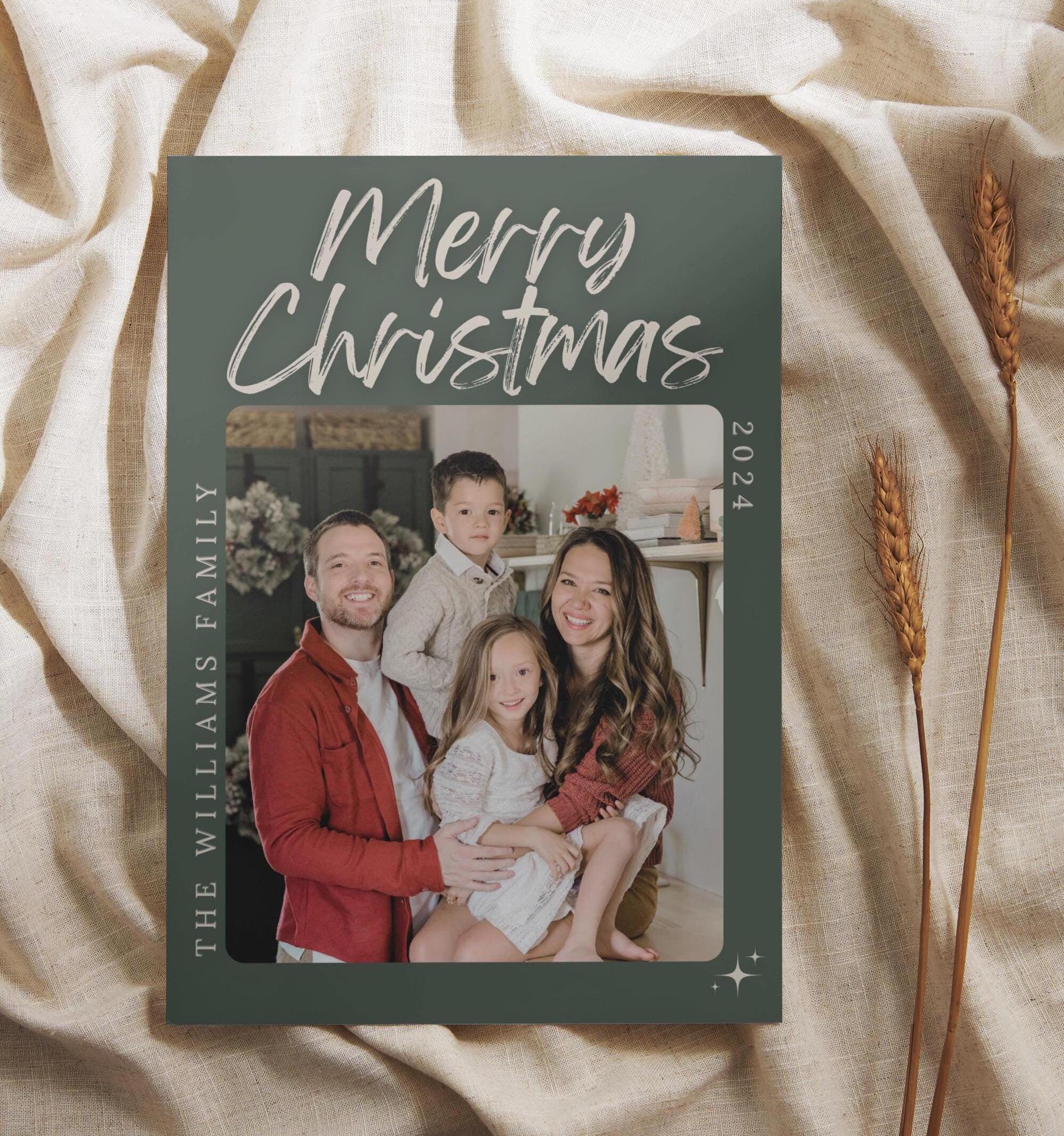 Custom Holiday Greeting Card, Editable Christmas Card Template, Holiday ...