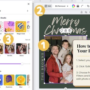 Custom Holiday Greeting Card, Editable Christmas Card Template, Holiday ...