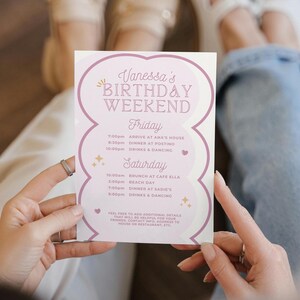 Birthday Program Template, Birthday Weekend Trip Template, Editable ...