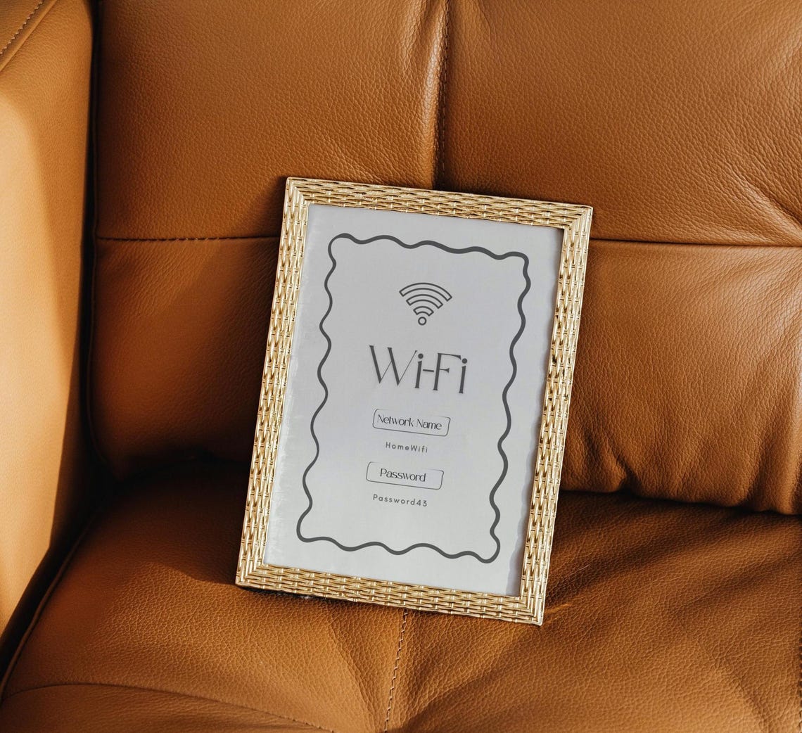 Printable Wifi Sign, Custom Wi-fi Password Sign for Business or Rental ...