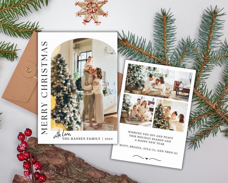 Editable Text Holiday Card Template, Minimalist Happy Holidays, Simple ...