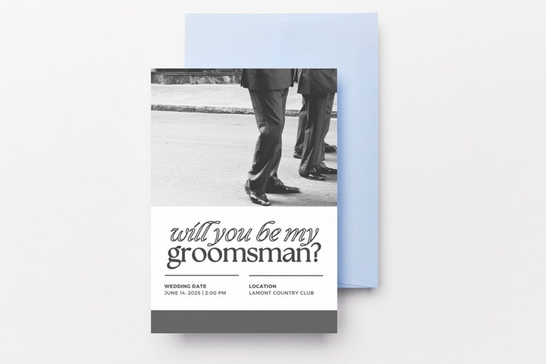 Editable Groomsman Proposal Card Template | Will You Be My Groomsman ...