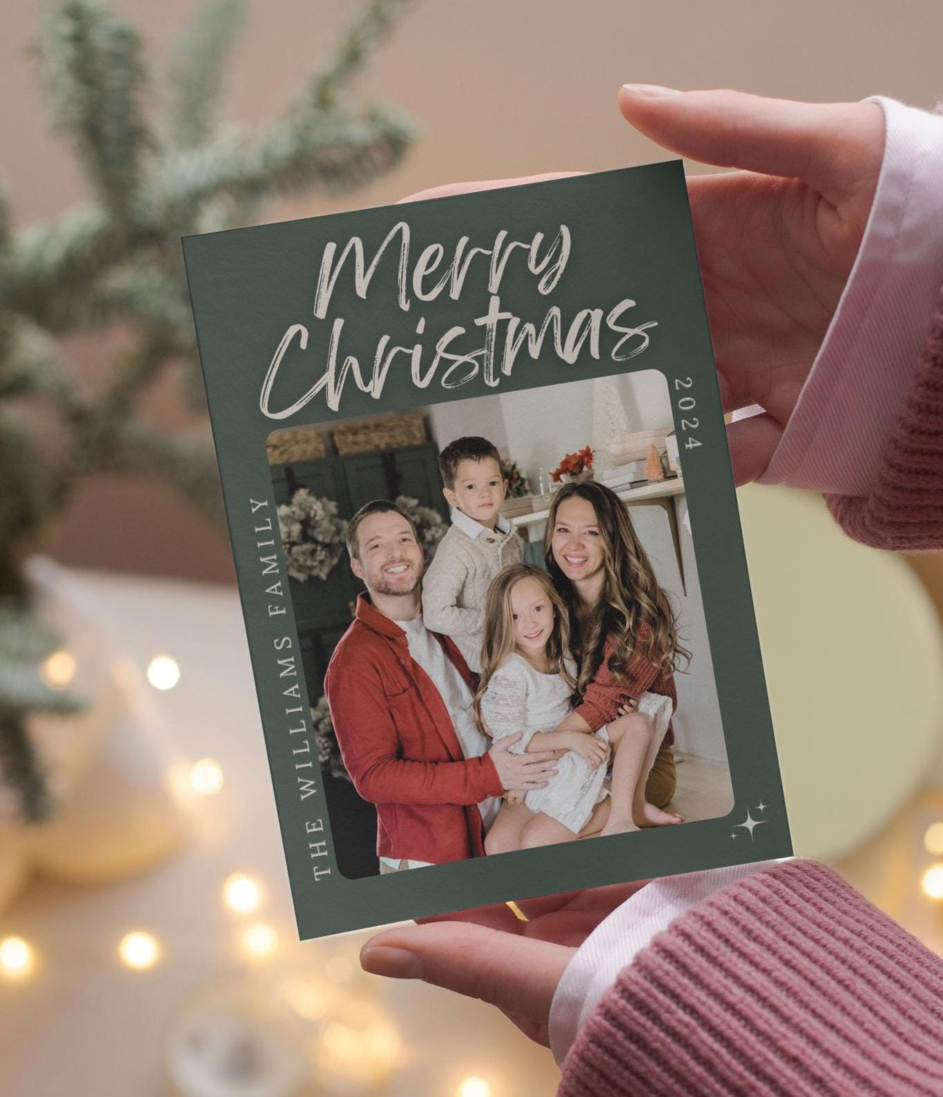 Custom Holiday Greeting Card, Editable Christmas Card Template, Holiday ...