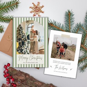 Boho Photo Holiday Card Template, Minimalist Happy Holidays, Simple ...