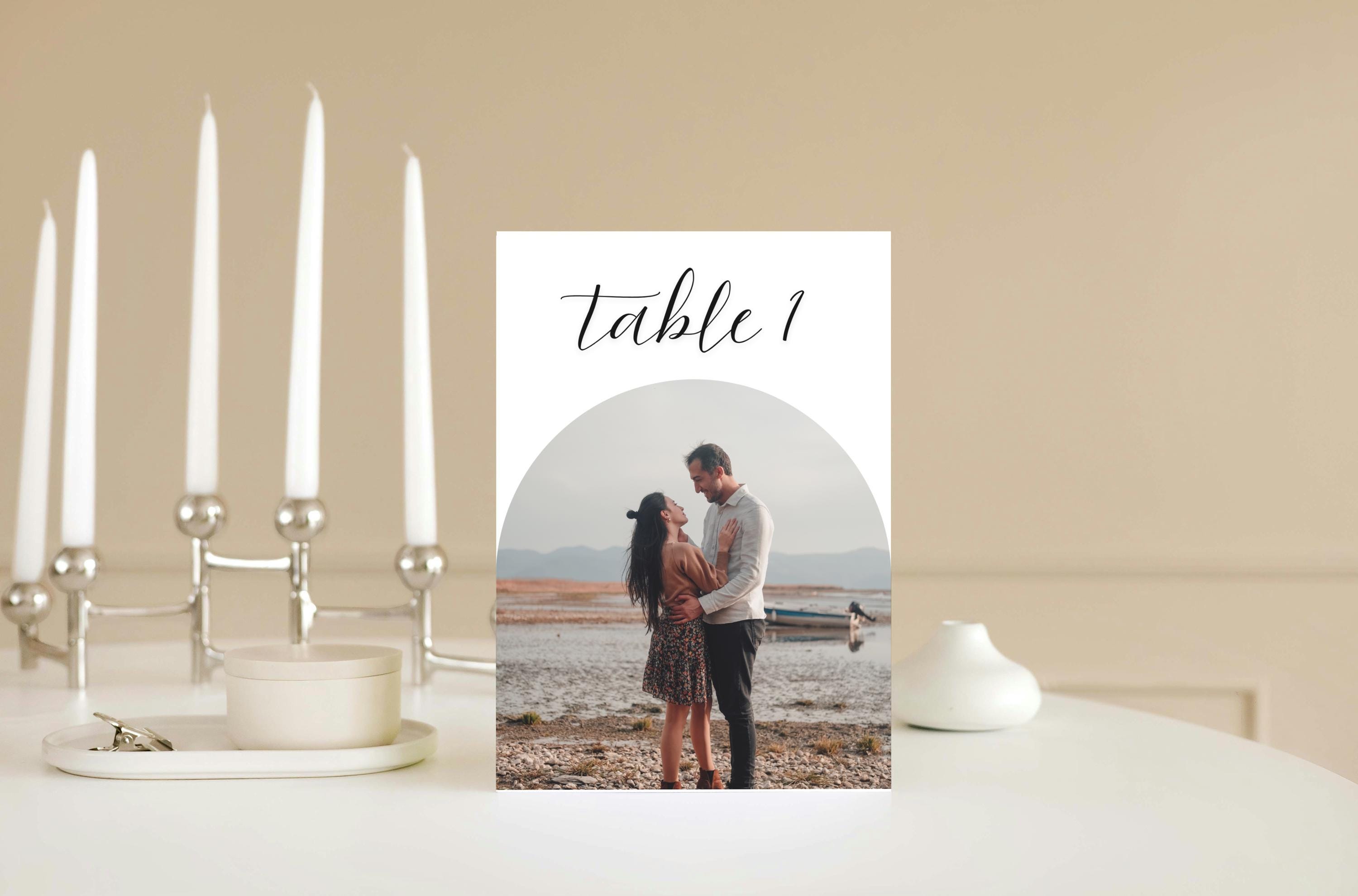 Printable Photo Table Numbers, Customizable Reception Signs, Editable ...