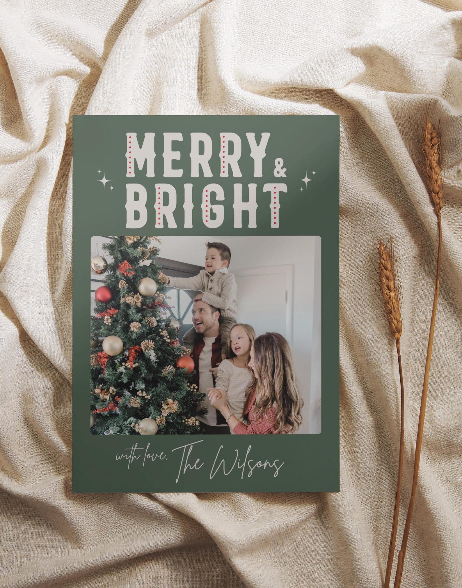 Minimalist Christmas Card, Photo Card Template, Simple Christmas Card ...