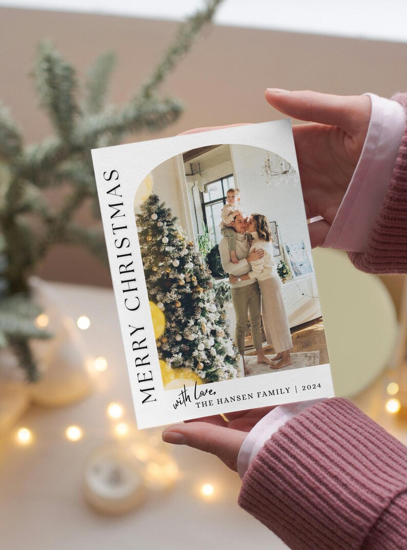 Editable Text Holiday Card Template, Minimalist Happy Holidays, Simple ...