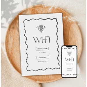 Printable Wifi Sign, Custom Wi-fi Password Sign for Business or Rental ...