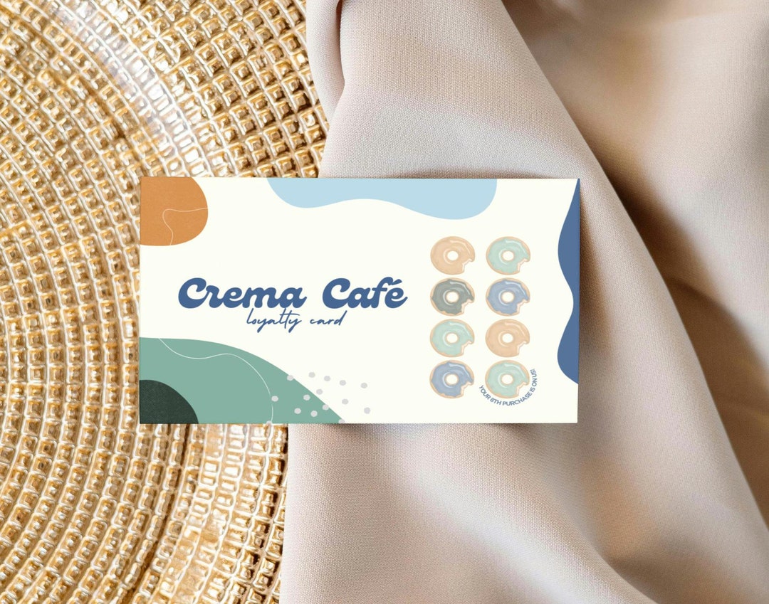 Custom Cafe Loyalty Card Template, Editable Punch Card for Small ...