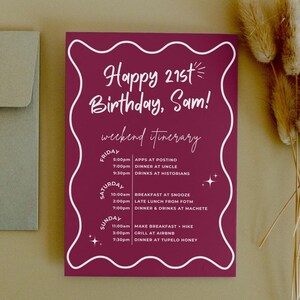 Birthday Program Template, Birthday Weekend Itinerary Template ...