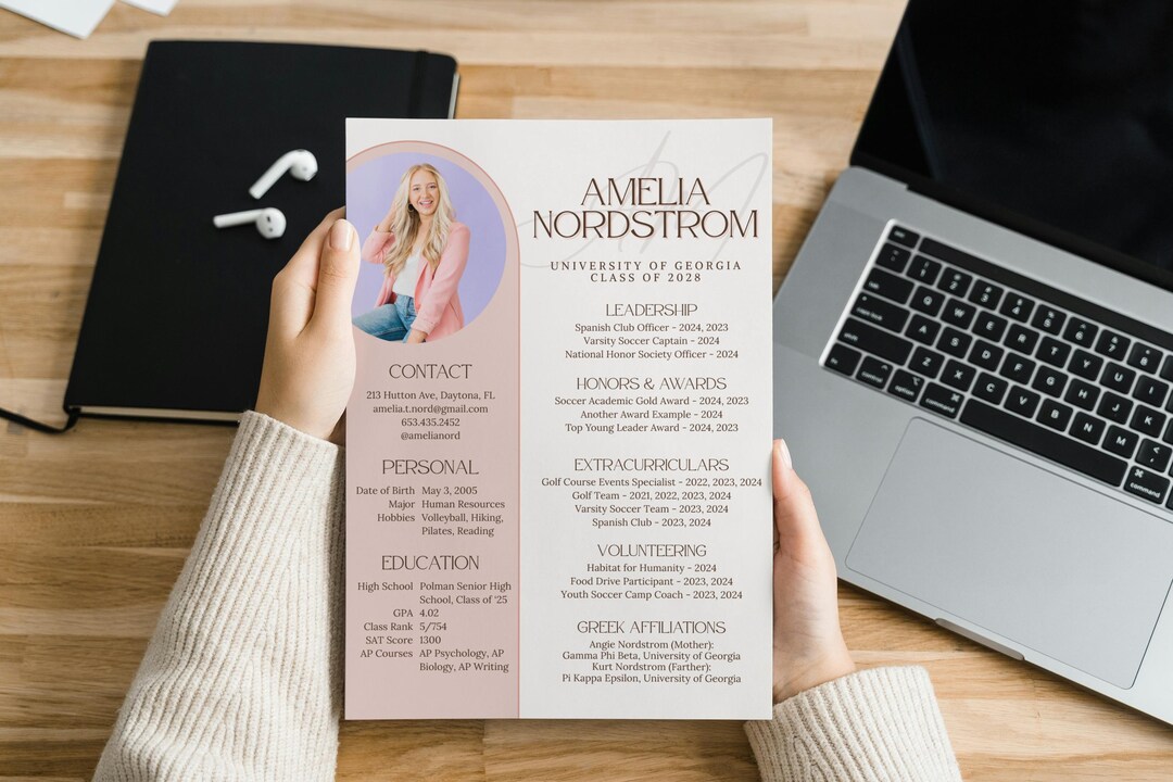 Pink Sorority Resume Template, Editable Canva Resume, Recruitment CV ...