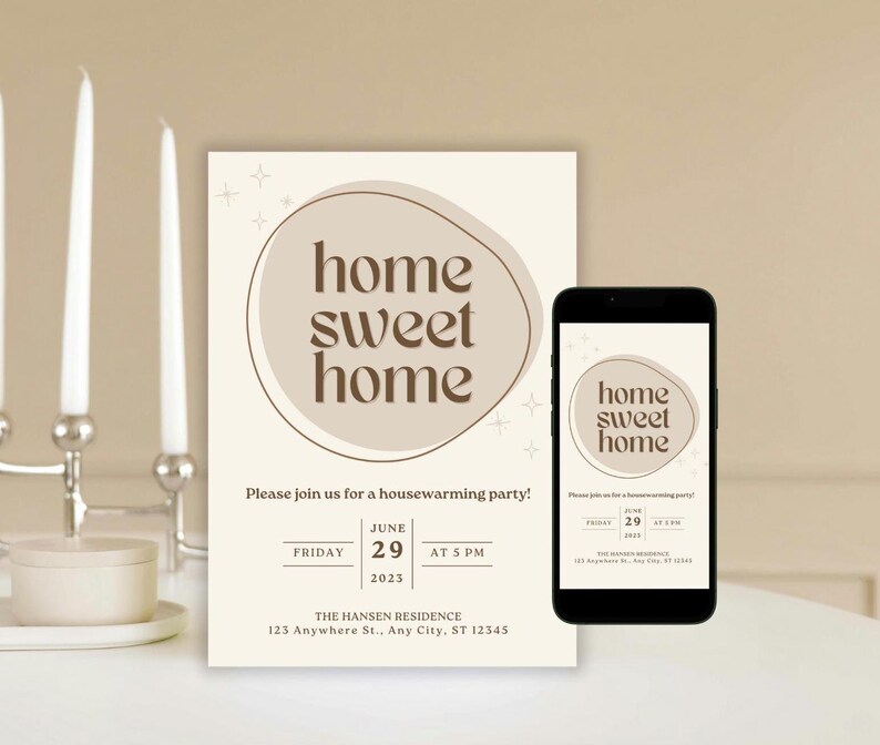 Editable Housewarming Invitation Template, Boho New Home Celebration ...