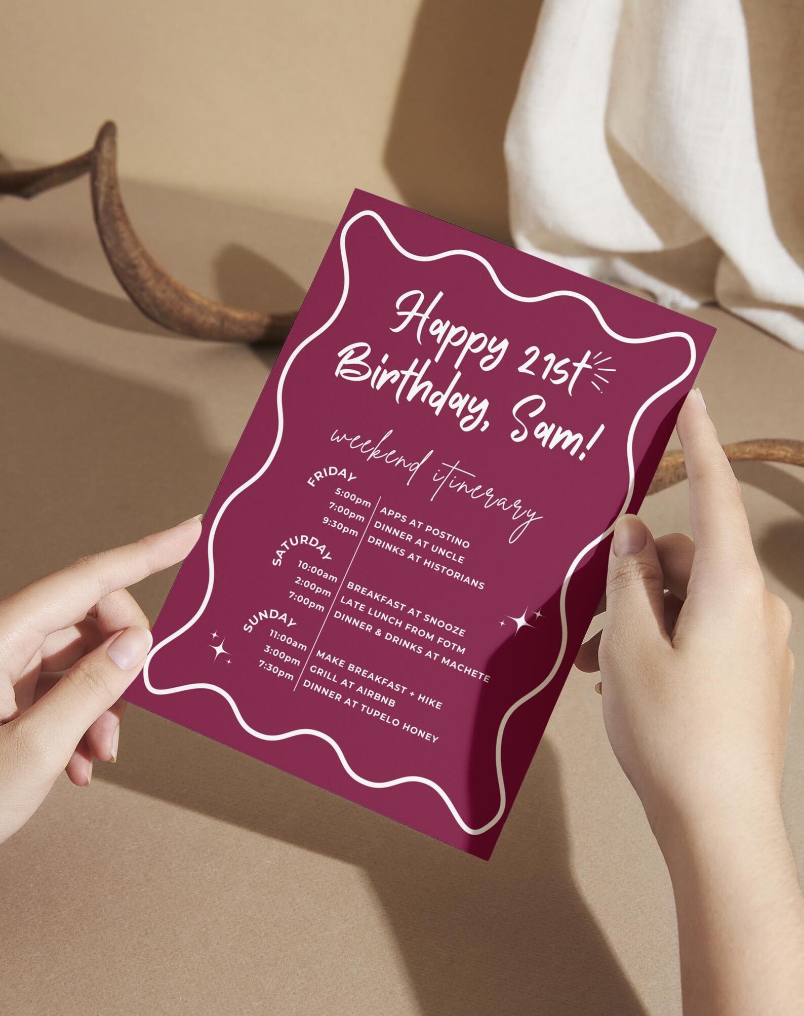 Birthday Program Template, Birthday Weekend Itinerary Template ...