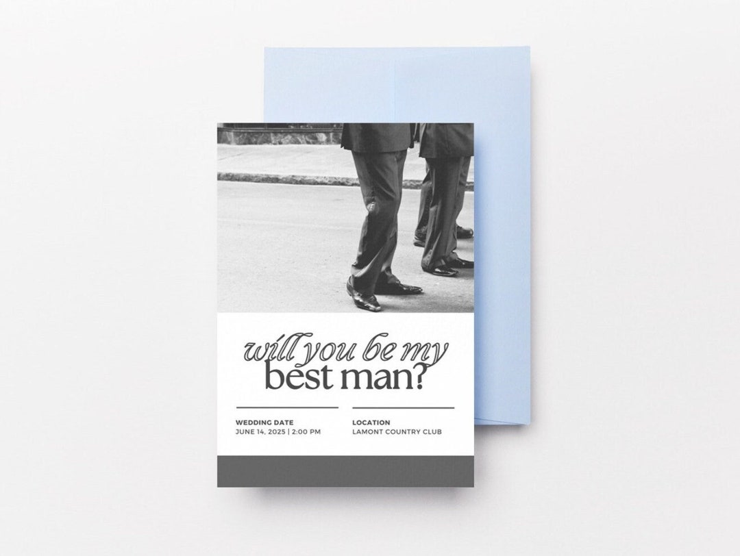 Editable Best Man Proposal Card Template | Will You Be My Groomsman ...