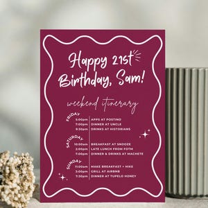 Birthday Program Template, Birthday Weekend Itinerary Template ...