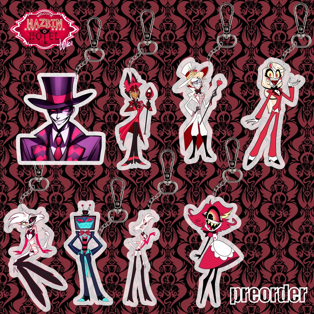 PREORDER - Hazbin Hotel HH Keychain Charm - Unique 2.5 Inch Acrylic ...