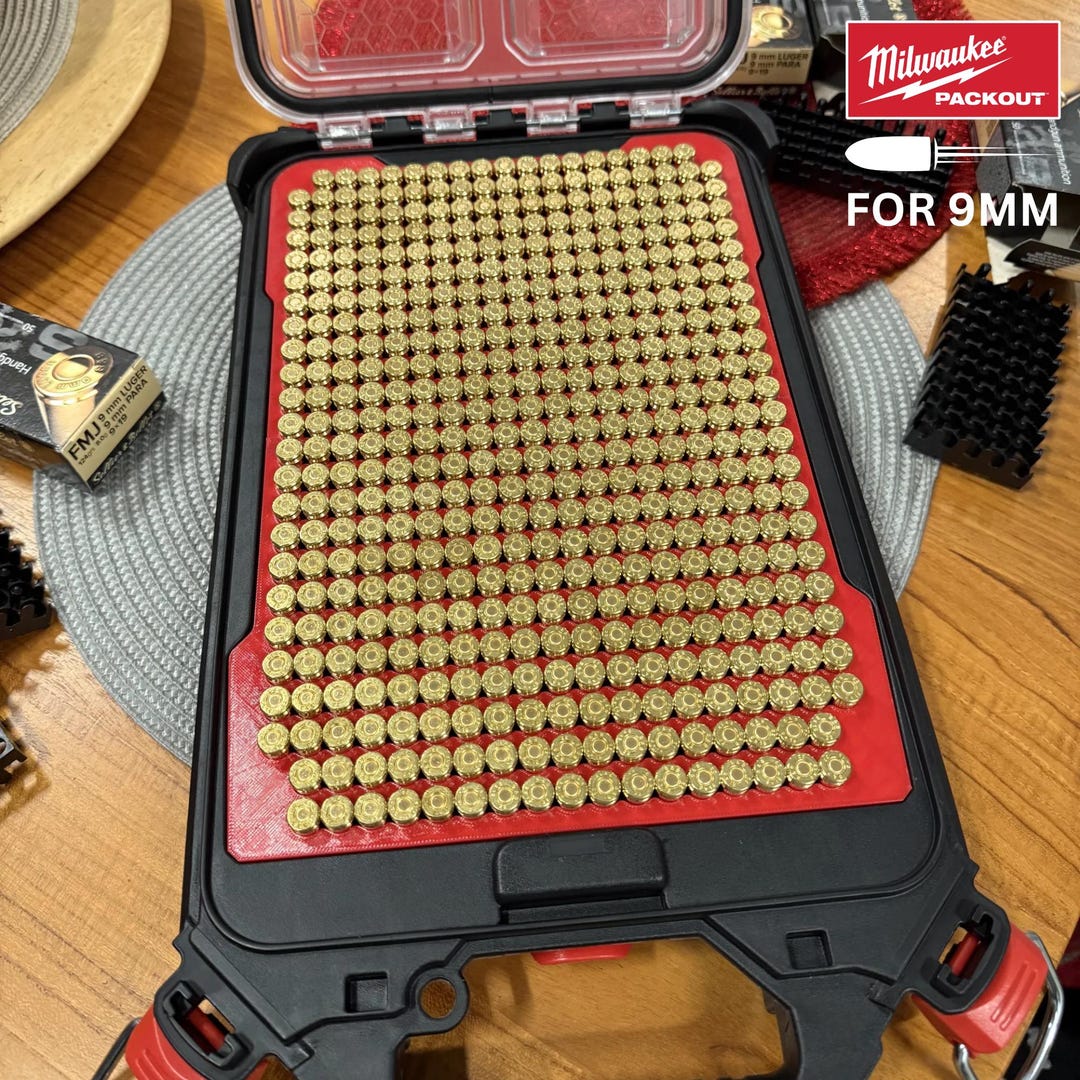9mm Ammo Organizer Insert for Milwaukee Packout 48-22-8436 – Holds 450 ...