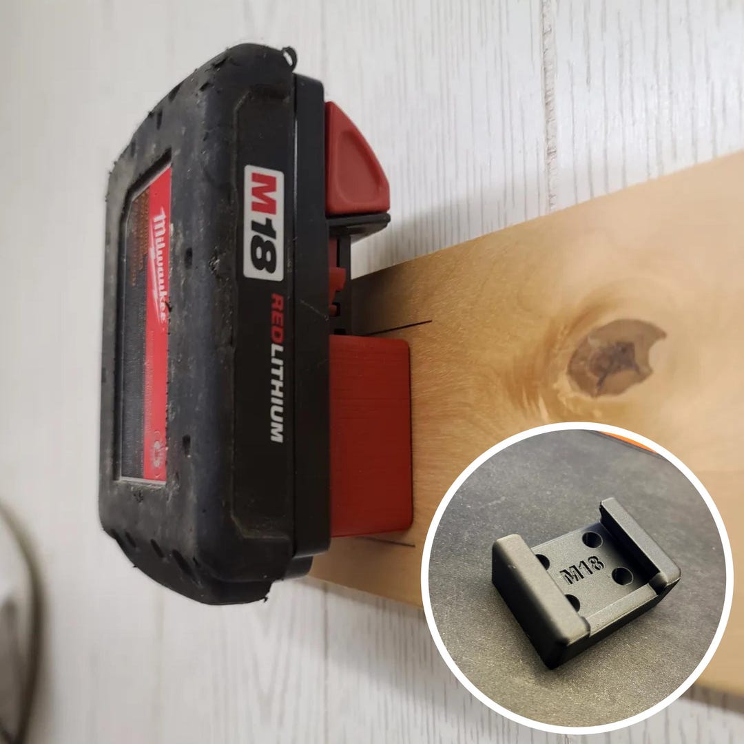 Milwaukee M18 Battery Holder | Durable Wall Mount Storage Rack for M18 ...