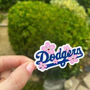 Los Angeles Dodgers Vinyl Sticker Cute Murakami Flower Decal Aesthetic ...
